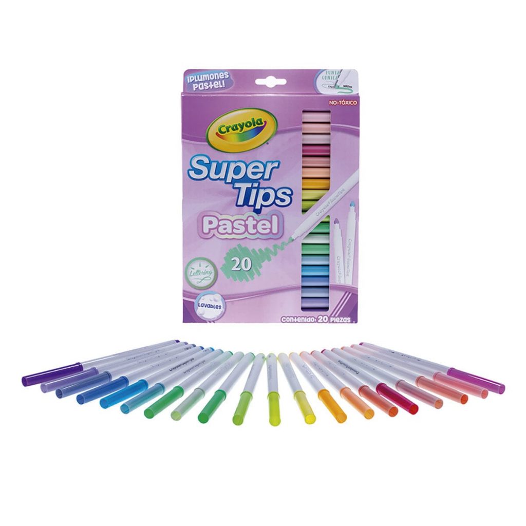 Marcadores Super Tips Crayola pastel 20 colores - ebimall